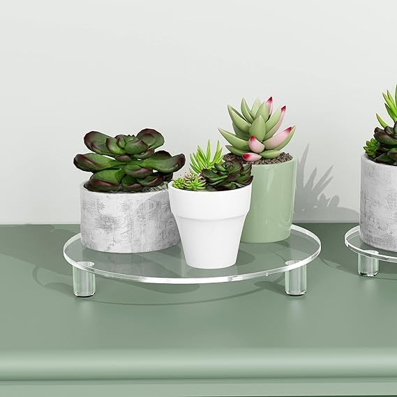 Clear Acrylic Round Display Trays – 2-Pack Organizer – Horoof Homes