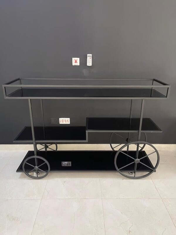 Heavy-Duty Buffet Trolley, 3-Tier, Adjustable Finish – Horoof Homes