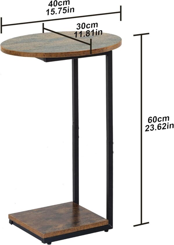 Modern Wooden C-Table with Shelf – Horoof Homes
