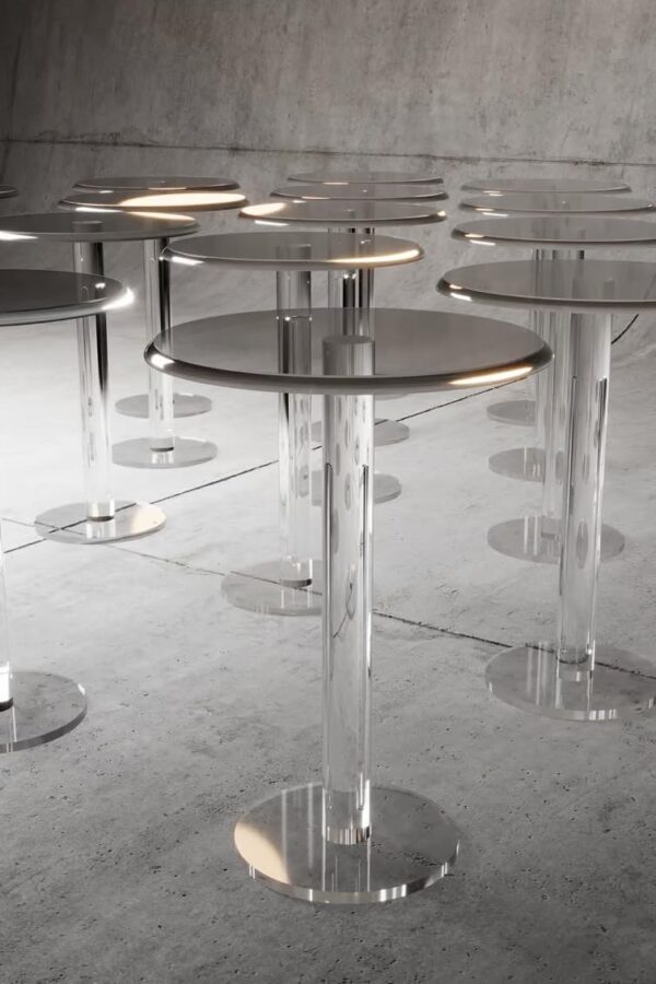 Sleek Acrylic Round Serving Table – Horoof Homes