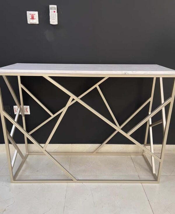 Modern Marble Console Table with Metal Frame – Horoof Homes