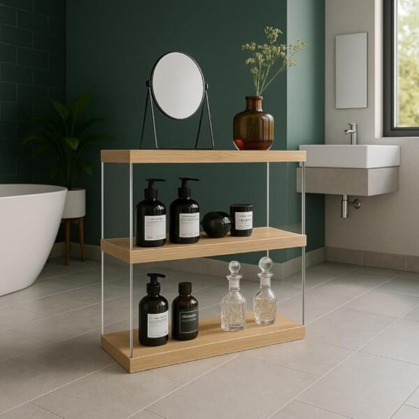 Modern Wooden 3-Shelf Stand with Door – Horoof Homes