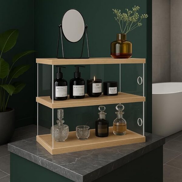 Modern Wooden 3-Shelf Stand with Door – Horoof Homes
