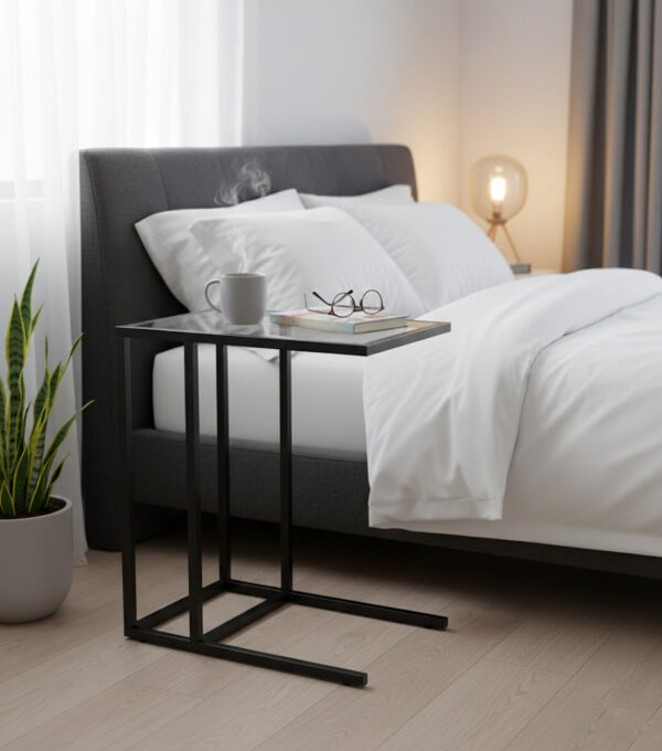 Modern C-Shaped Glass Side Table – Horoof Homes